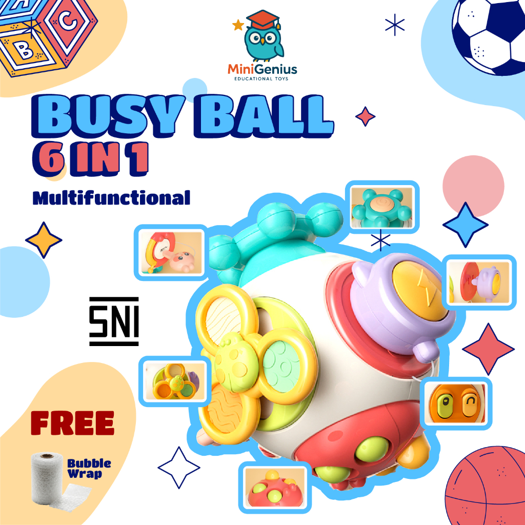 Jual Busy Ball fitur 6 in 1 / melatih logika motorik sensorik tangan ...