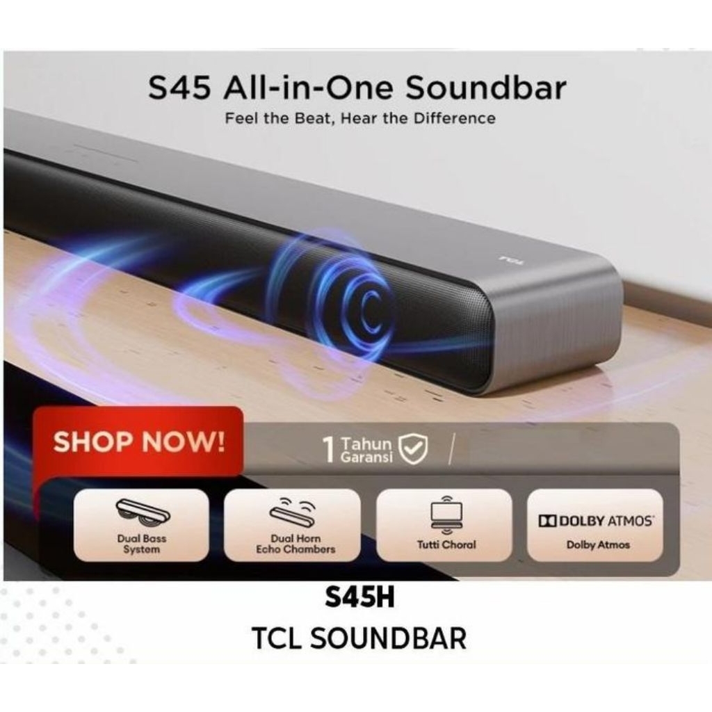 Jual TCL Soundbar S45H - Hi-Fi Speaker Wireless Bluetooth - Dual Bass ...