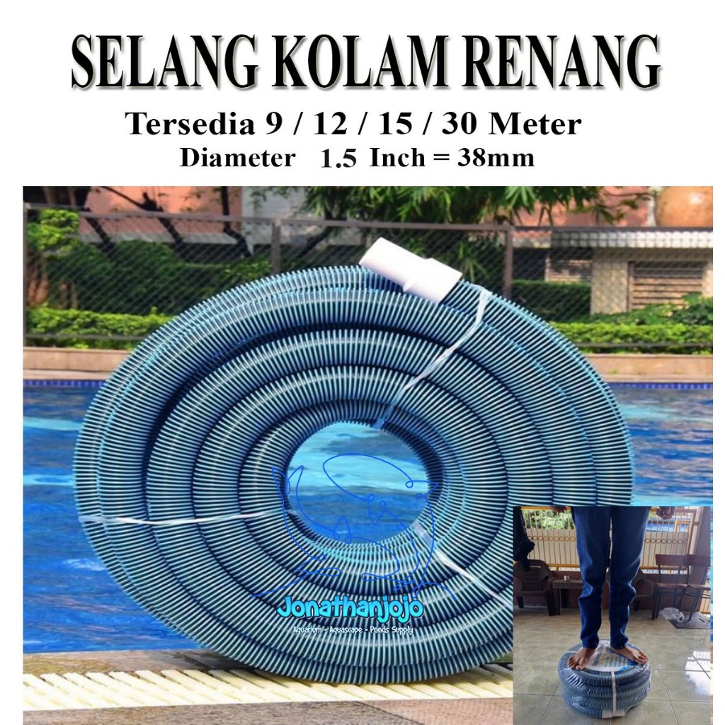 Jual Selang Kolam Renang 6 9 12 15 30 Meter Pipa Pool Vacuum vakum ...