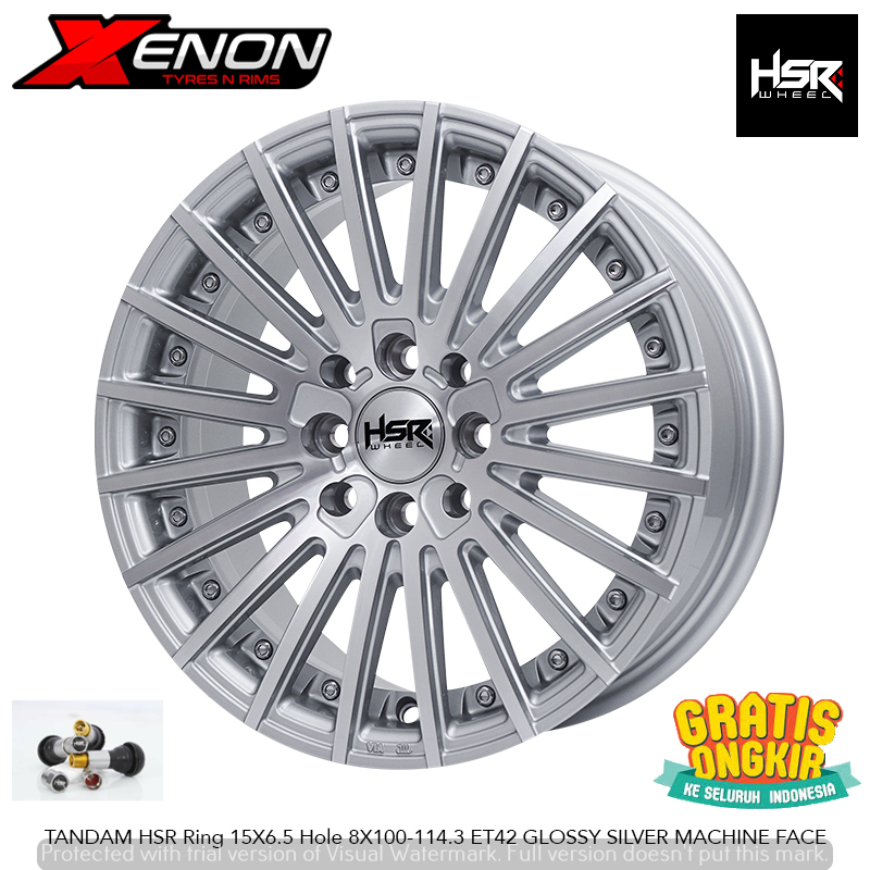 Jual Velg Racing R15 HSR Tandam Silver Pcd 4x100 4x114,3 Ring 15 Buat Mobil Brio Avanza Xenia ...