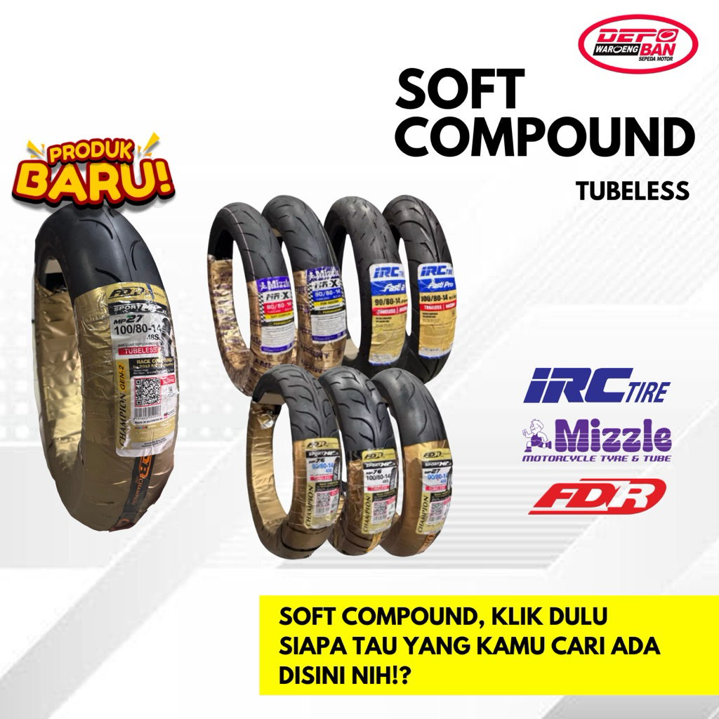 Jual BAN MATIC R14 TUBLESS SOFT COMPOUND FDR (MP27 & MP76),IRC (FASTI 2 ...