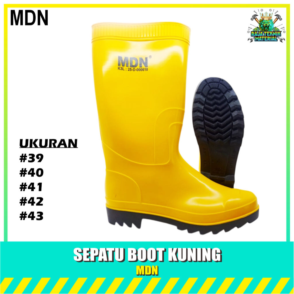 Jual MDN/WORKMAN Sepatu Boot Tinggi Kuning / Sepatu Boot Karet ...