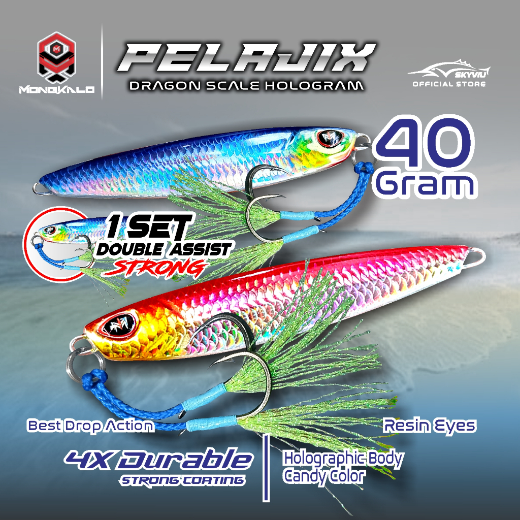 Jual Metal Jig 40 Gram MONGKALO PELAJIX Hologram Motif Sisik Lengkap 1 ...