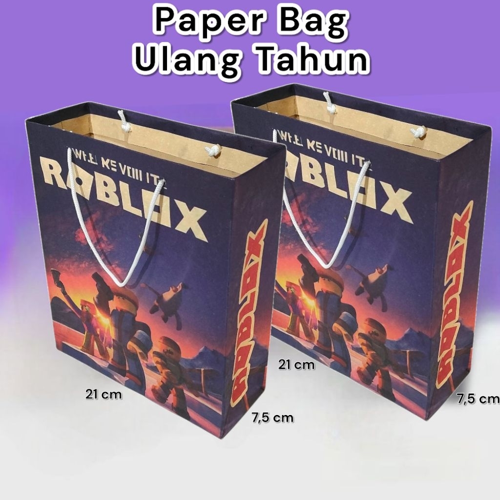 Jual Paper Bag Ulang Tahun Motif Karakter Roblox Isi 12 Pcs (Bisa ...