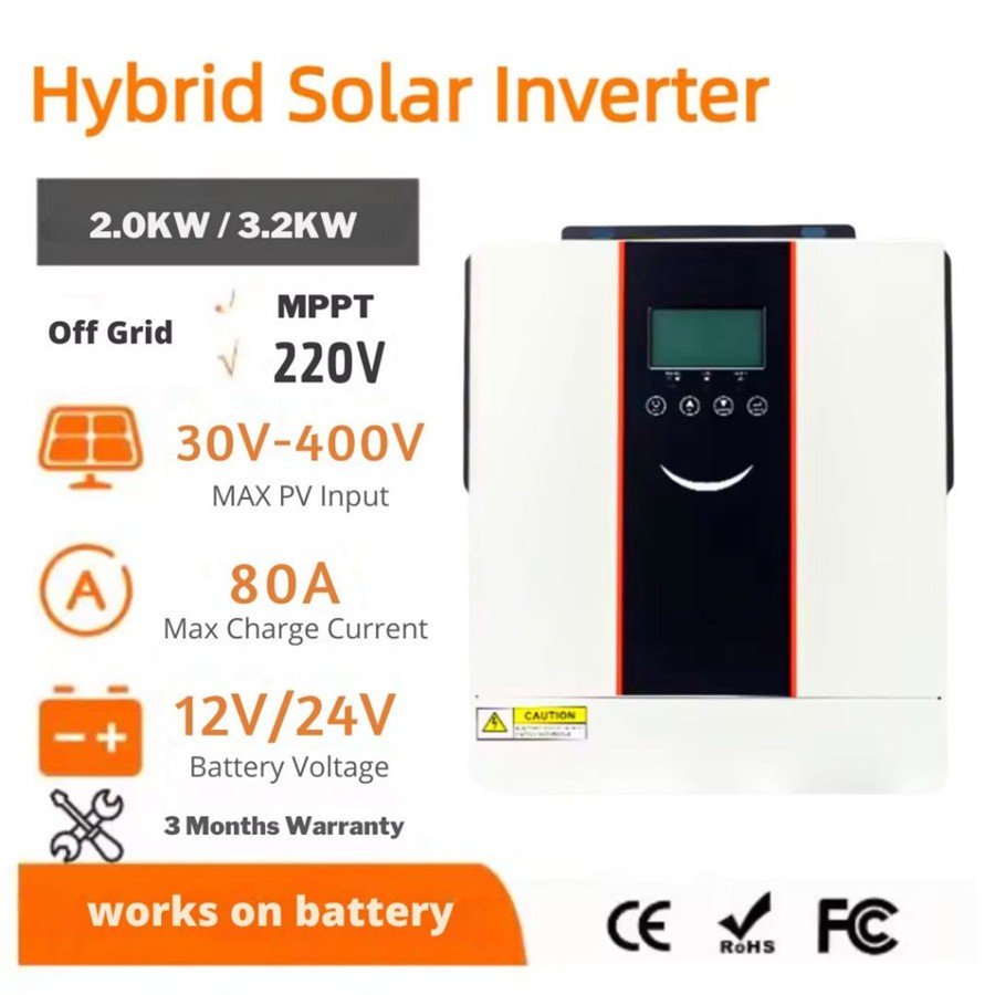 Jual Solar Charger Inverter MPPT SCC Inverter Hybrid 12V 2000VA 1600W ...