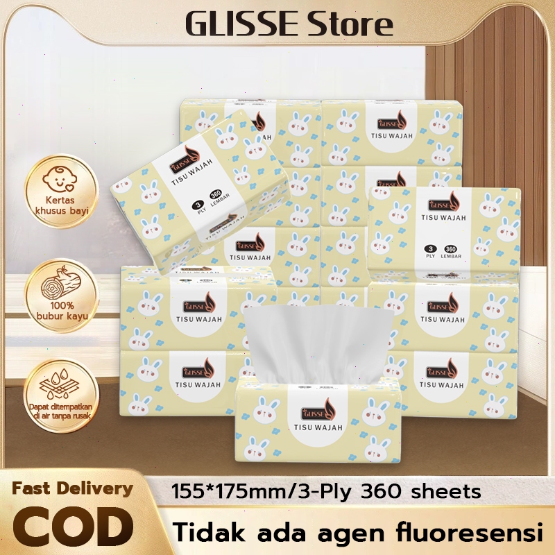 Jual [Murah] GLISSE Tisu Wajah 3 Lapisan 360 Lembar / Pulp Kayu Asli ...