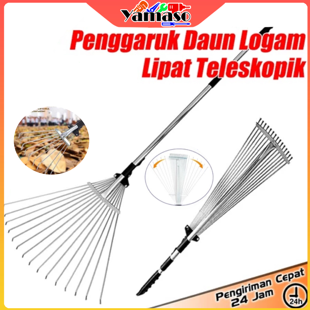 Jual 15GIGI Teleskopik Garpu Sapu Daun Sapu Garpu Taman Besi Garden ...