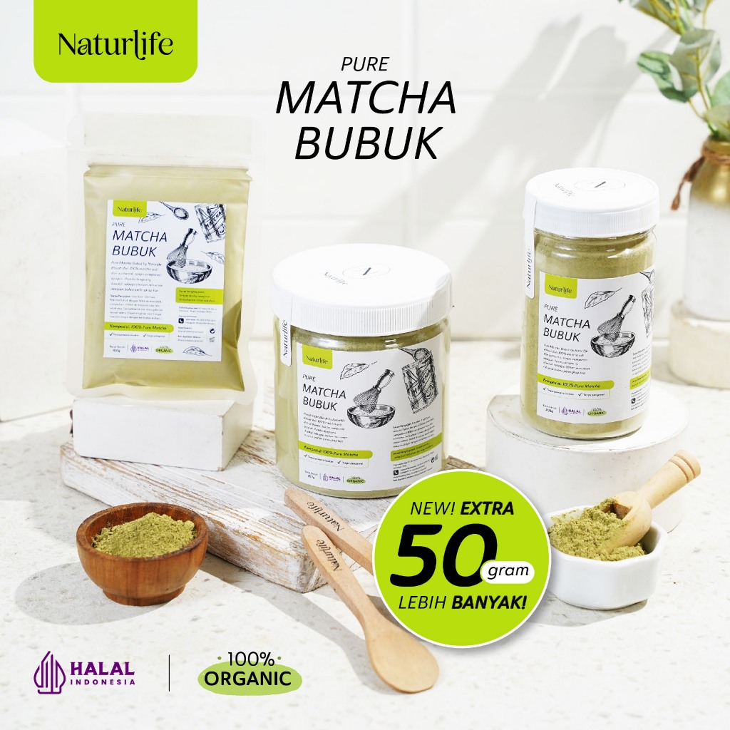 Jual PURE MATCHA BUBUK NATURLIFE 100G 200G 350G / BUBUK MATCHA MINUMAN ...