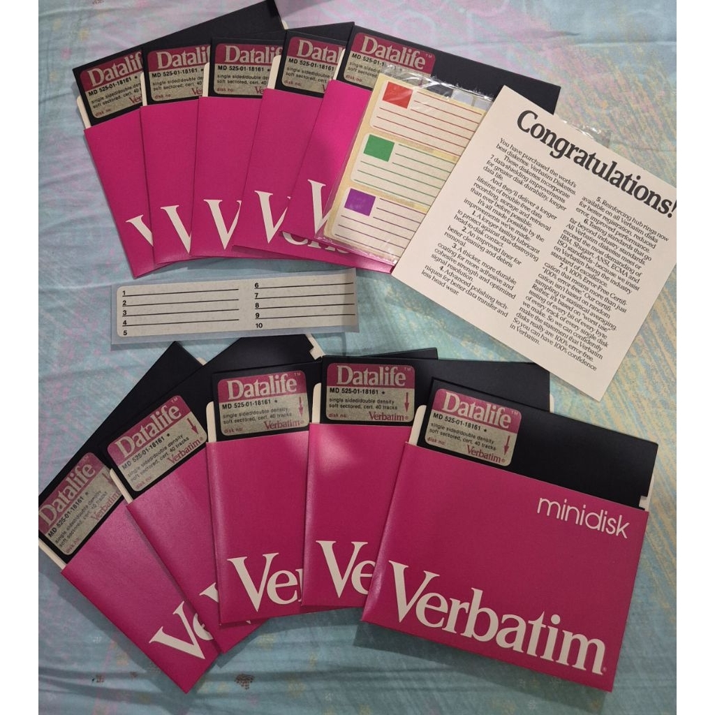 Jual disket 5.25inch isi 10 merk verbatim, athana, disket jadul, disket ...