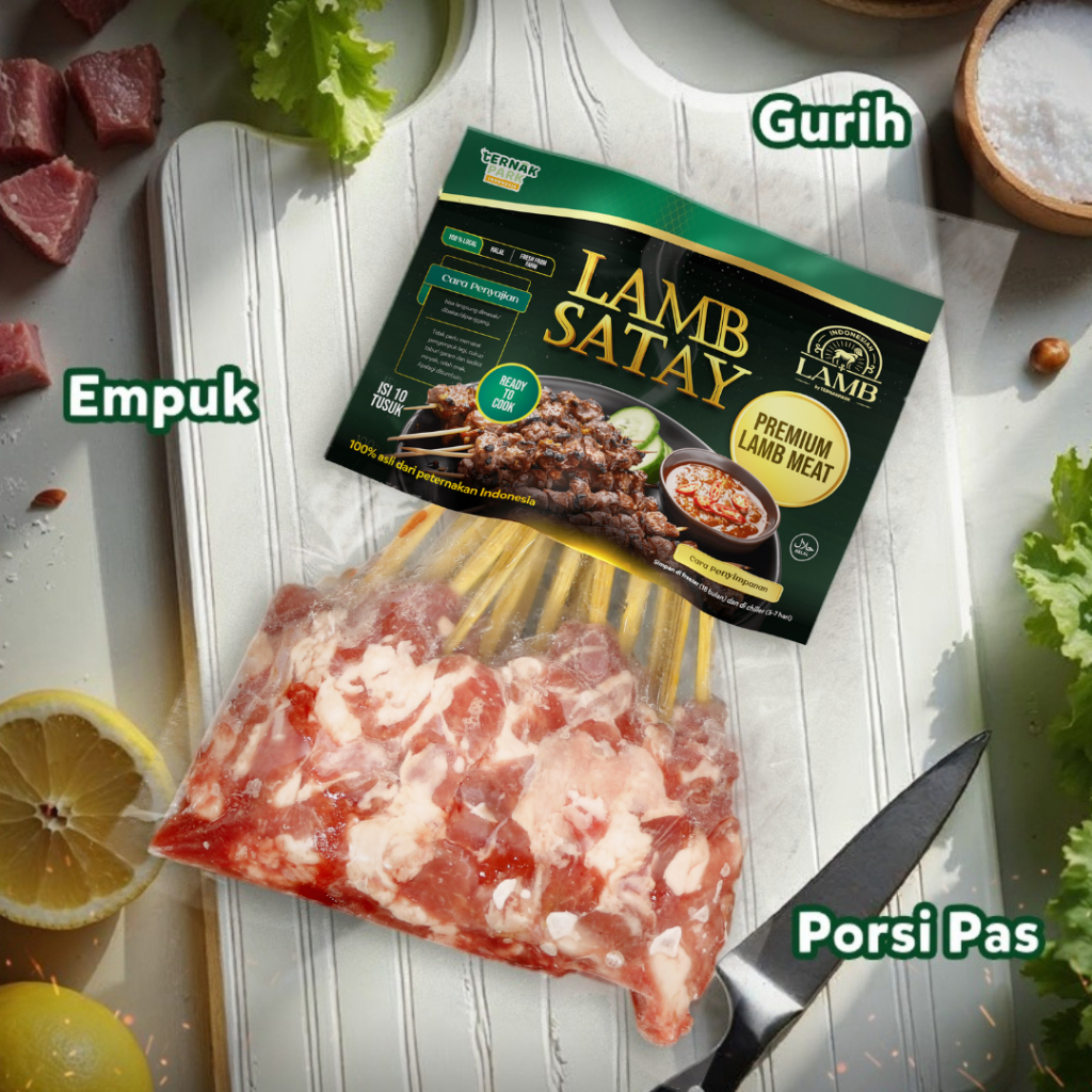 Jual Promo Ternakmart Sate Domba Muda Kambing Fresh Frozen Raw Lamb isi 10 tusuk siap masak ...