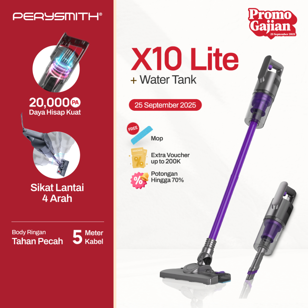 Jual SAHAJA_BENI - PERYSMITH X10 LITE VACUUM CLEANER 20000PA 2IN1 ...