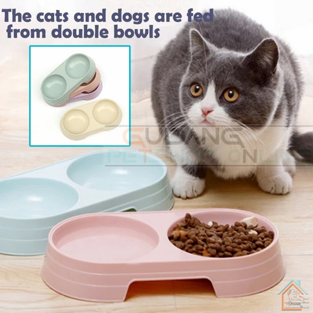 Jual Tempat makan anjing kucing 2 cup | Mangkok tempat makan hewan Anti ...