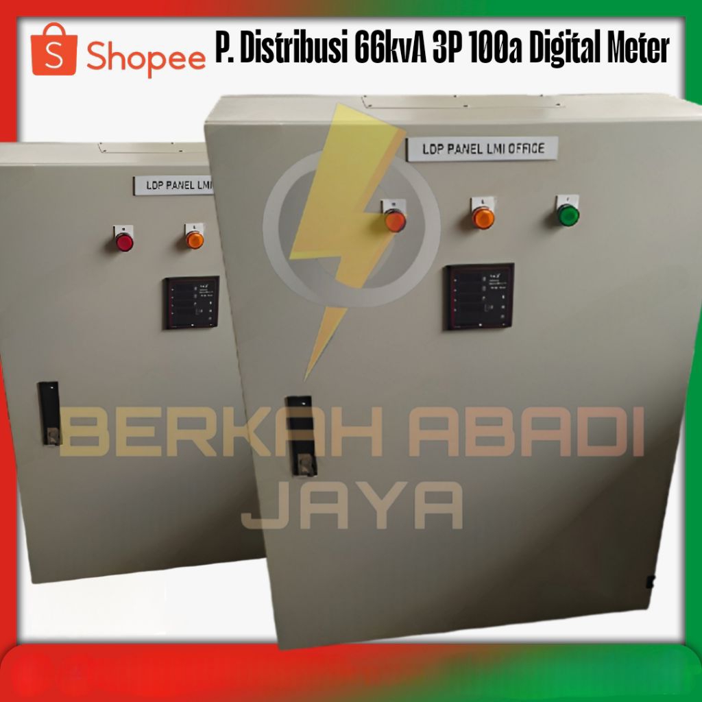 Jual panel distribusi 66kva 3phase 100a + elcb 25a digital meter ...