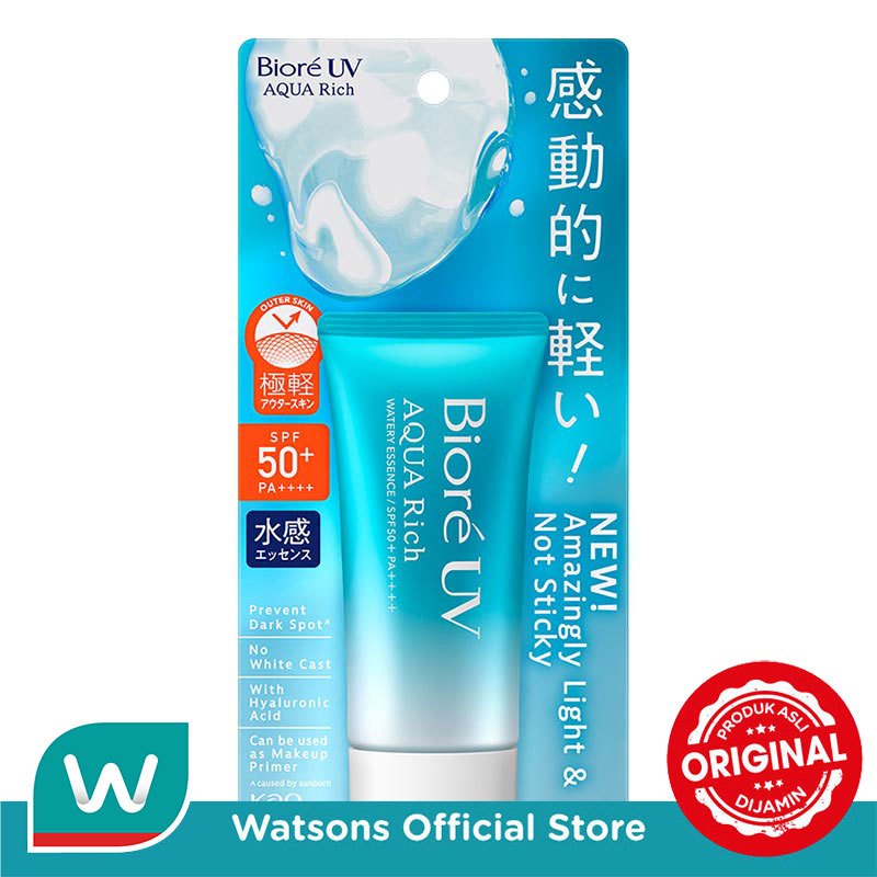 Jual Biore UV Aqua Rich Watery Essence Sunscreen Skin Care SPF 50+ PA ...