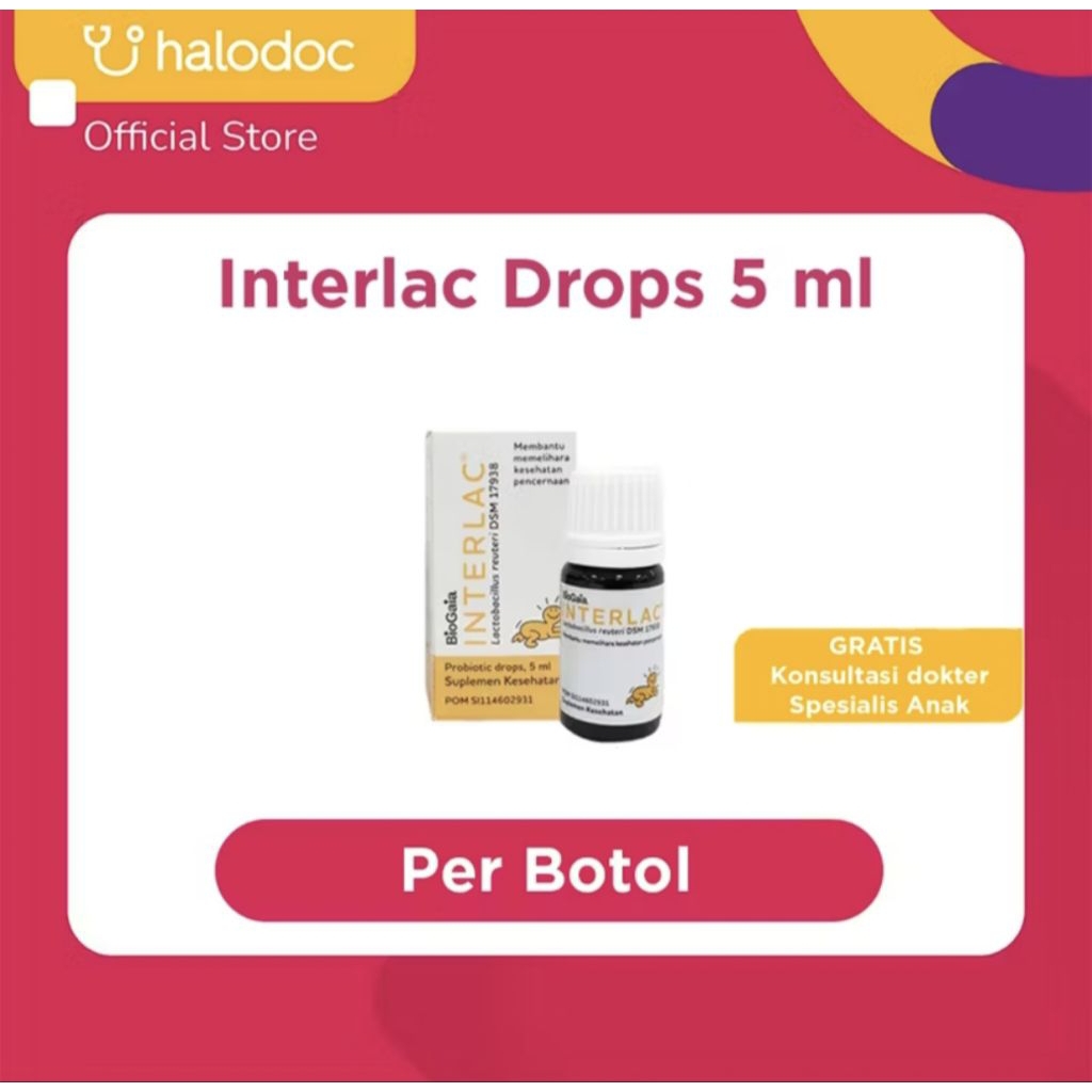 Jual Interlac Drops Isi 5ml Probiotik Dan Vitamin Bayi | Shopee Indonesia