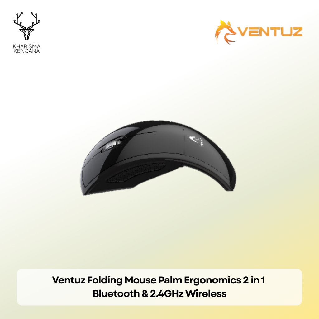 Jual Ventuz Folding Mouse Palm Ergonomics 2 in 1 Bluetooth & 2.4GHz ...