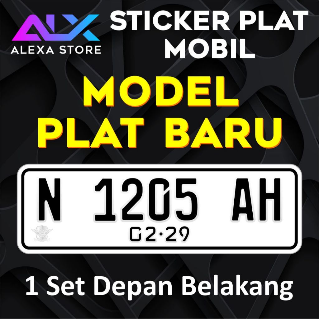 Jual Sticker Plat Nomer Mobil FONT BARU TERMURAH 1 Set depan belakang ...