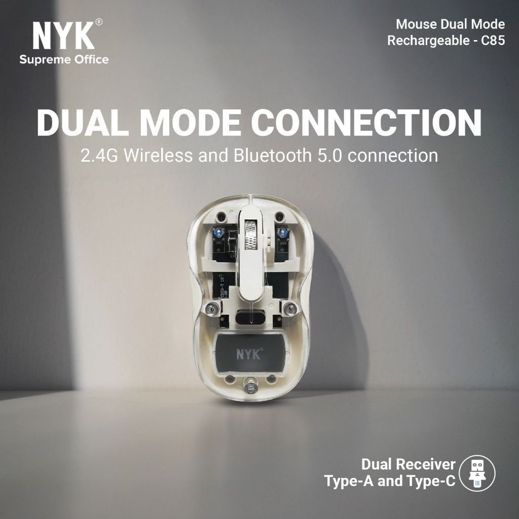 Jual Mouse NYK C85 Dual Mode Rechargeable Wireless Silent Optical ...
