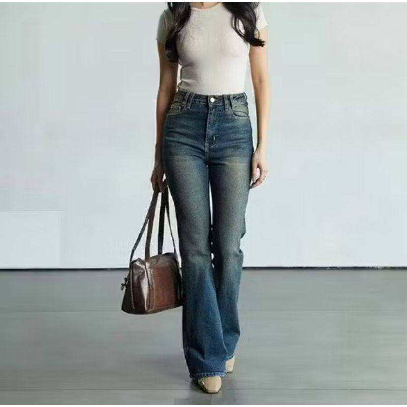 Jual Cutbray Retro High Waist Jeans Wanita Stretch Terbaru 2025 ...