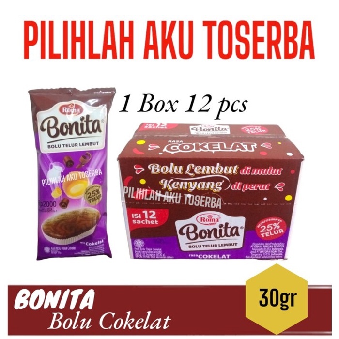 Jual Roma Bonita Bolu Coklat box isi 12 bungkus | Shopee Indonesia