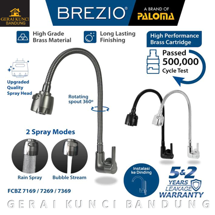 Jual Keran Sink Fleksible Brezio 2 mode Spray Keran Cuci Piring ...