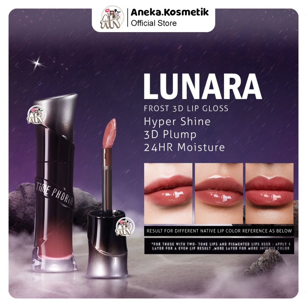 Jual TIME PHORIA LUNARA FROST 3D LIPS GLOSS HYPER SHINE COLOR FRESH ...