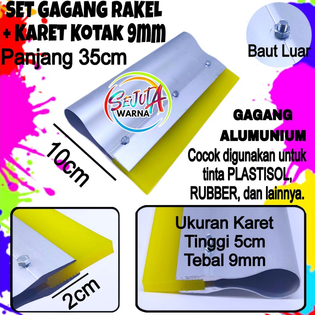 Jual SET GAGANG ALUMUNIUM BAUT LUAR POLOS RAKEL KUNING PAPAK 9MM P ...