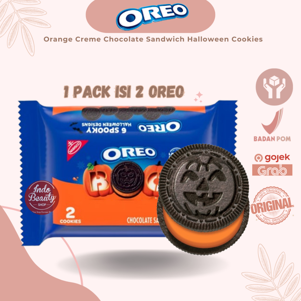 Jual Oreo Orange Creme Chocolate Sandwich Halloween Cookies | Shopee ...