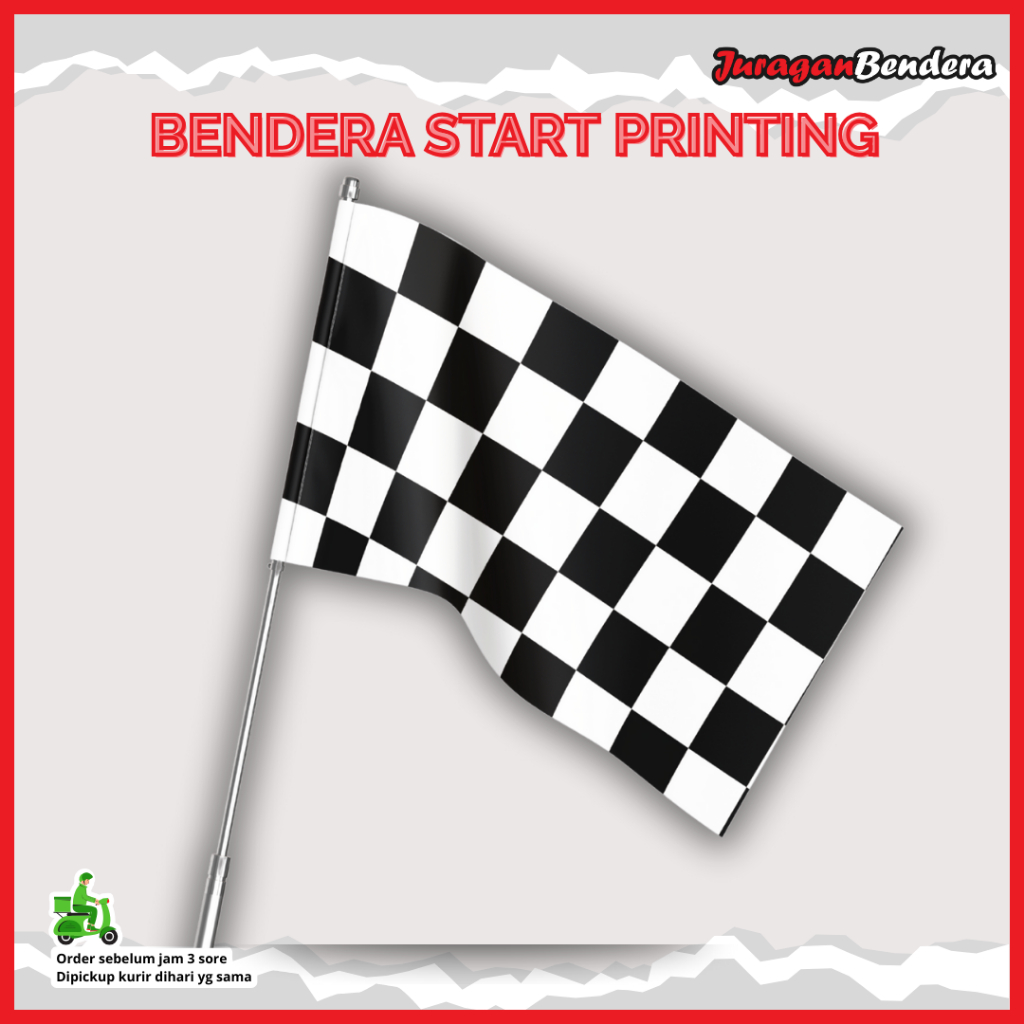 Jual BENDERA START FINISH HITAM PUTIH - LOMBA - GERAK JALAN - JALAN ...