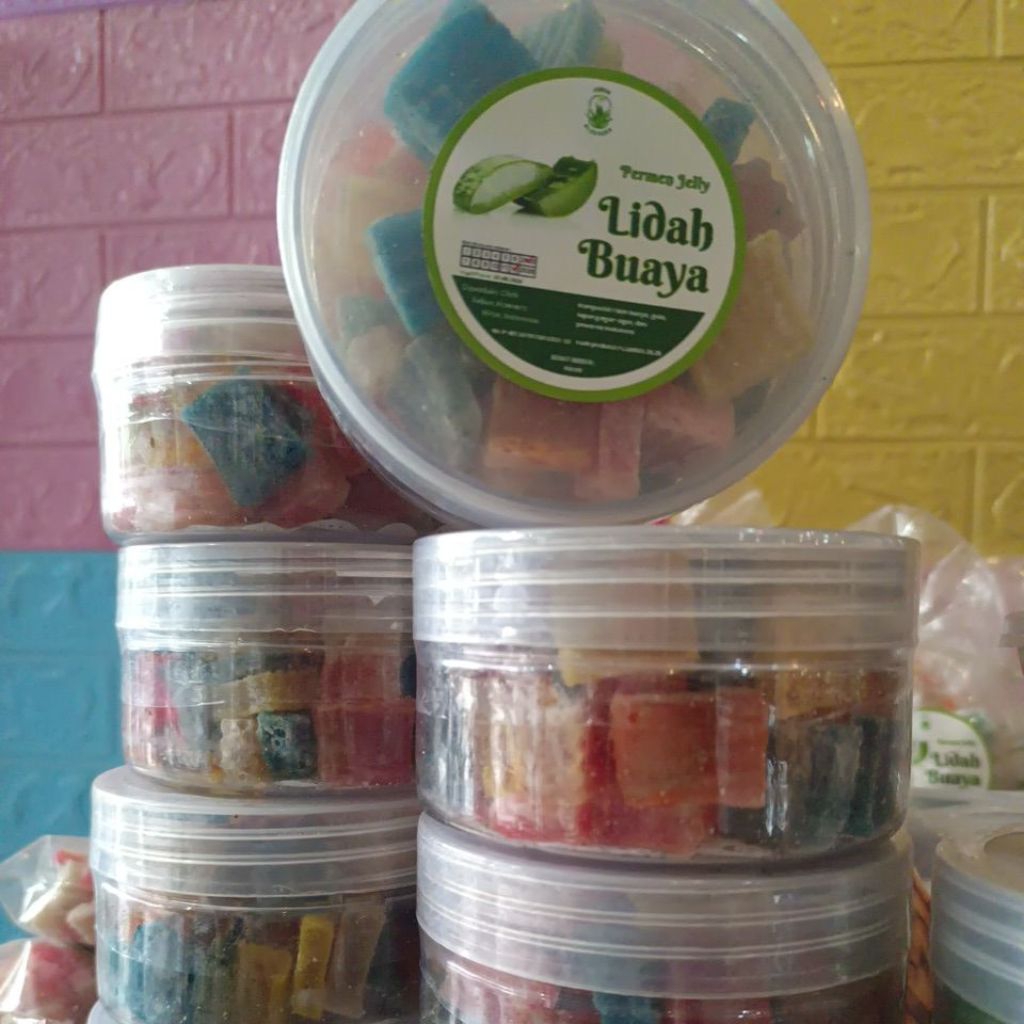 Jual permen lidah buaya warna warni kemasan toples | Shopee Indonesia
