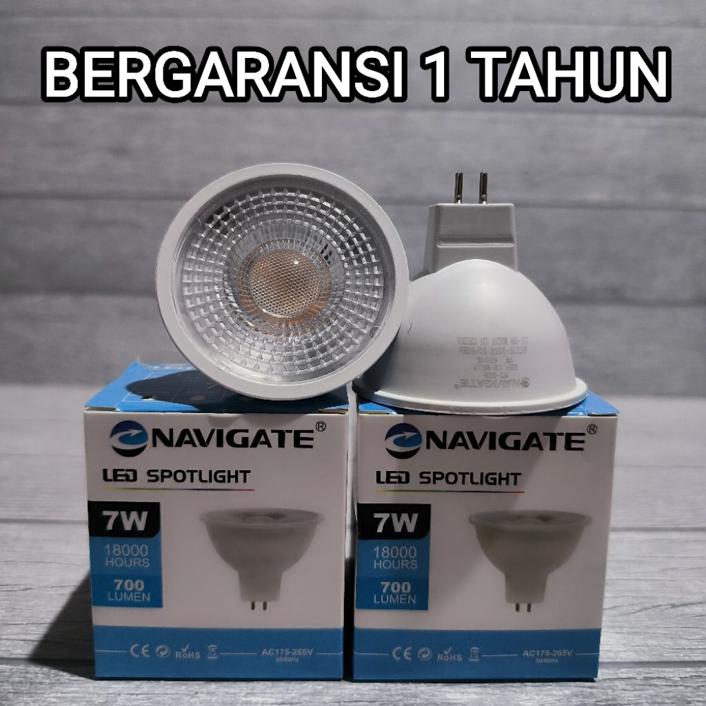 Jual NAVIGATE LAMPU LED MR16 GU5.3 7W 7 WATT WARM WHITE 3000K / PUTIH SPOTLIGHT SPOT LIGHT SOROT ...