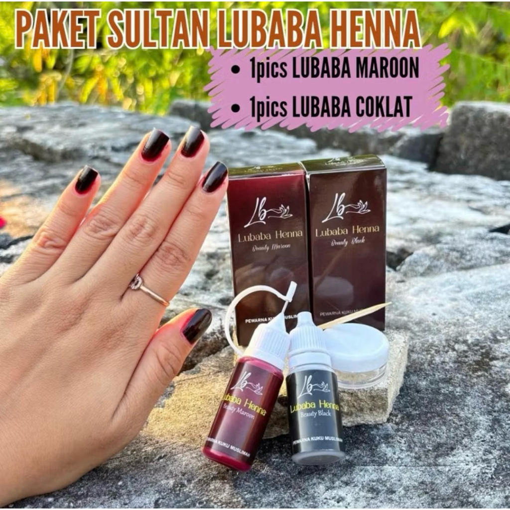 Jual PAKET OMBRE 2PCS LUBABA HENNA TAHAN LAMA 3 BULAN HALAL SAH SHOLAT ...