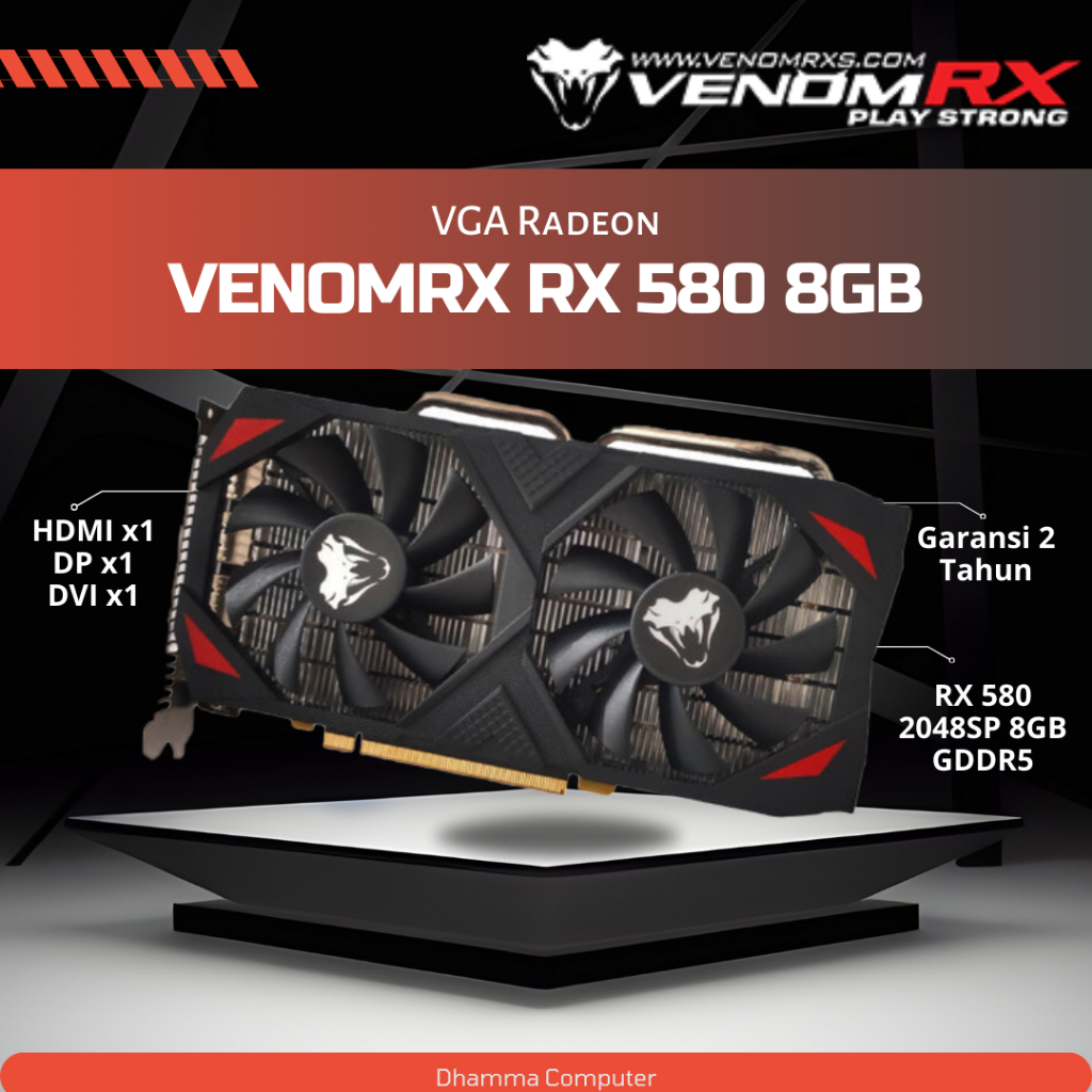 Jual VGA VenomRX RX 580 8GB GDDR5 AMD Radeon RX580 8GB GDDR5 VGA 8GB ...