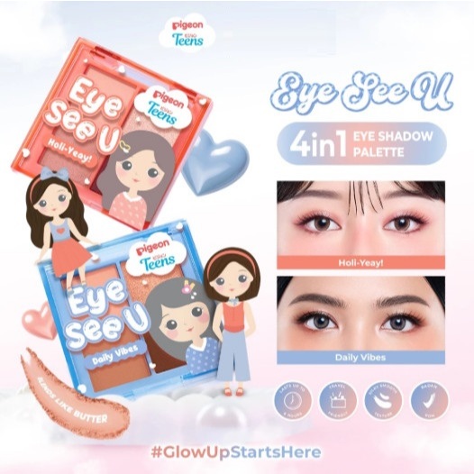 Jual Pigeon Teens Eye See U | Eyeshadow | Holi Yeay | Daily Vibes | Eye Shadow 4 Warna ...