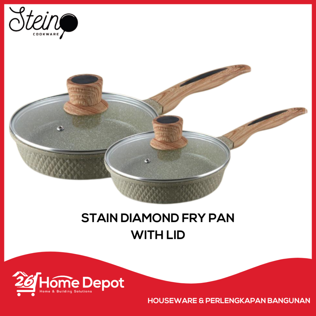 Jual STEIN Diamond Fry Pan With Lid 20CM & 24CM | Shopee Indonesia