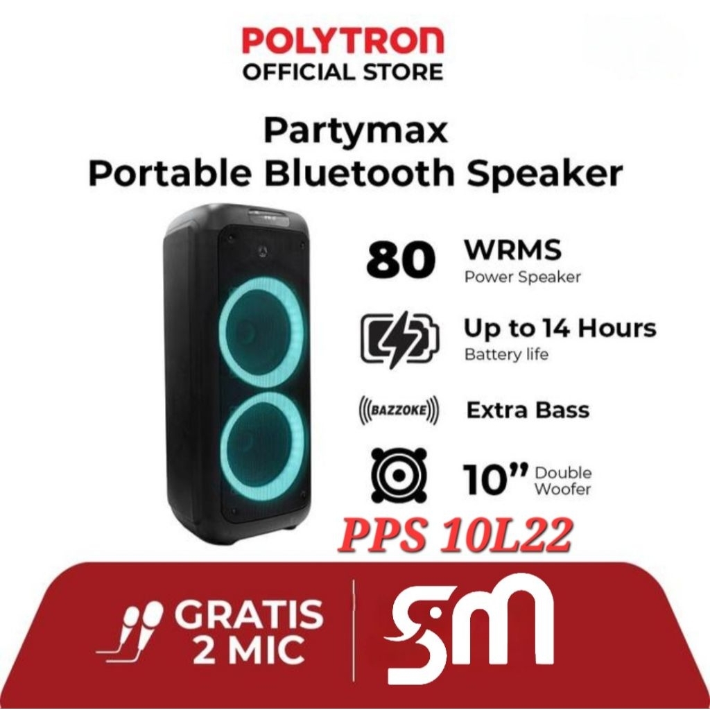 Jual Speaker Polytron Party box PPS 10L22 Portable Bluetooth PPS10L22 ...