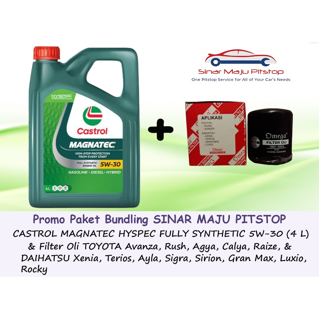 Jual Paket Oli CASTROL MAGNATEC HYSPEC FULL SYNTHETIC 5W-30 & Filter ...