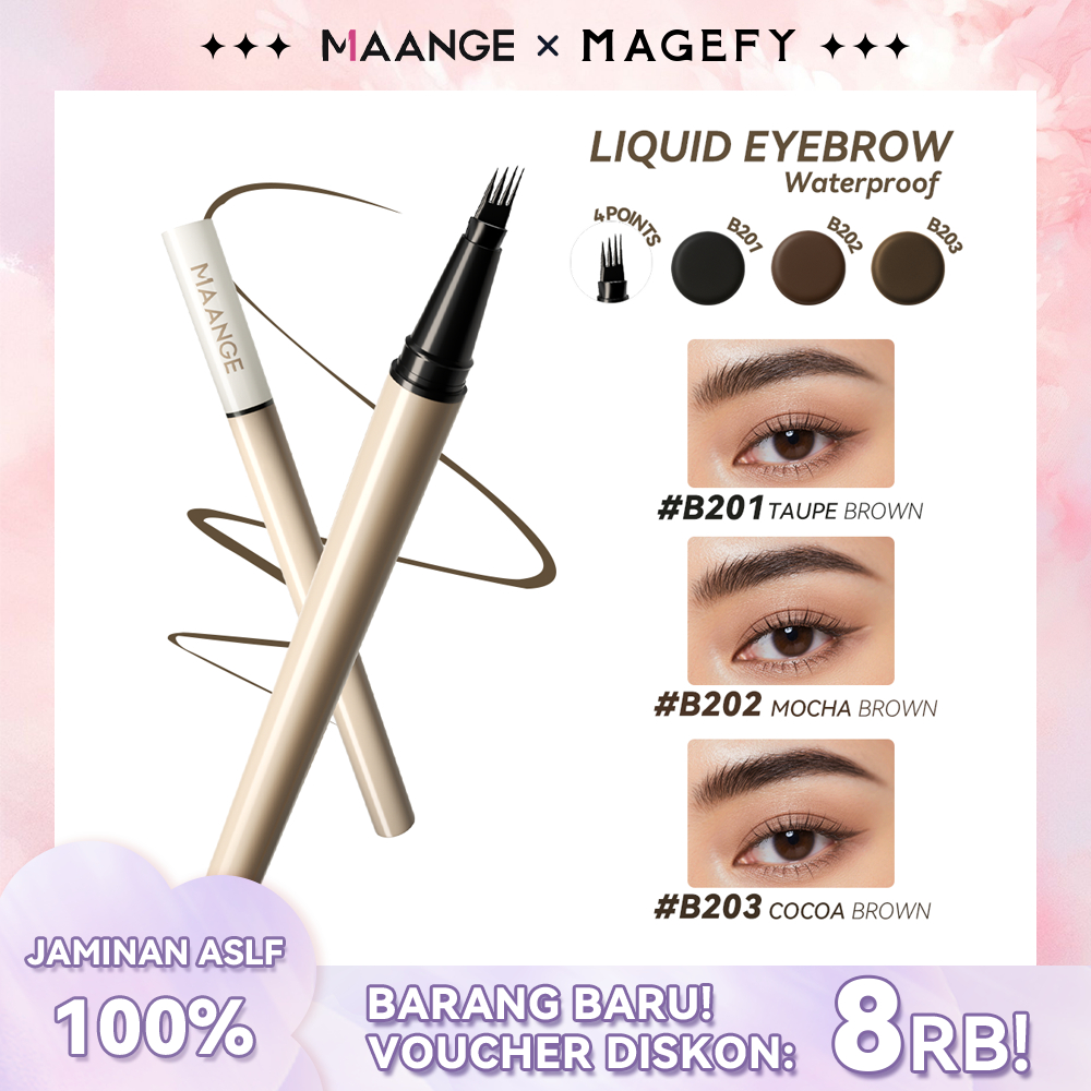 Jual [DISKON 3k] MAANGE 4 Point Waterproof Liquid Eyebrow Tahan Air 24 ...
