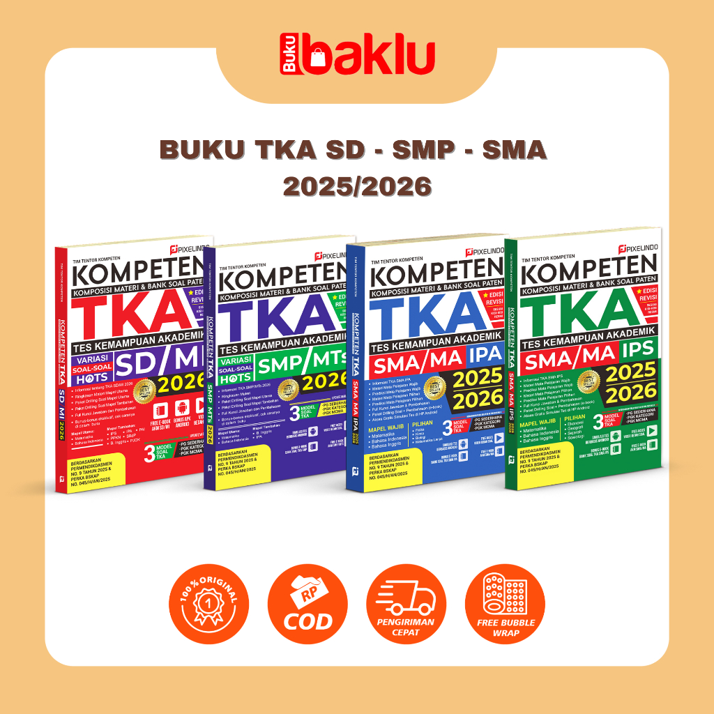 Jual Buku Kompeten TKA SD - TKA SMP - TKA IPA dan TKA IPS SMA / MA ...