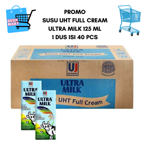 Jual PROMO Susu UHT Ultra Full Cream 125ml 1 Dus isi 40pcs | Shopee ...