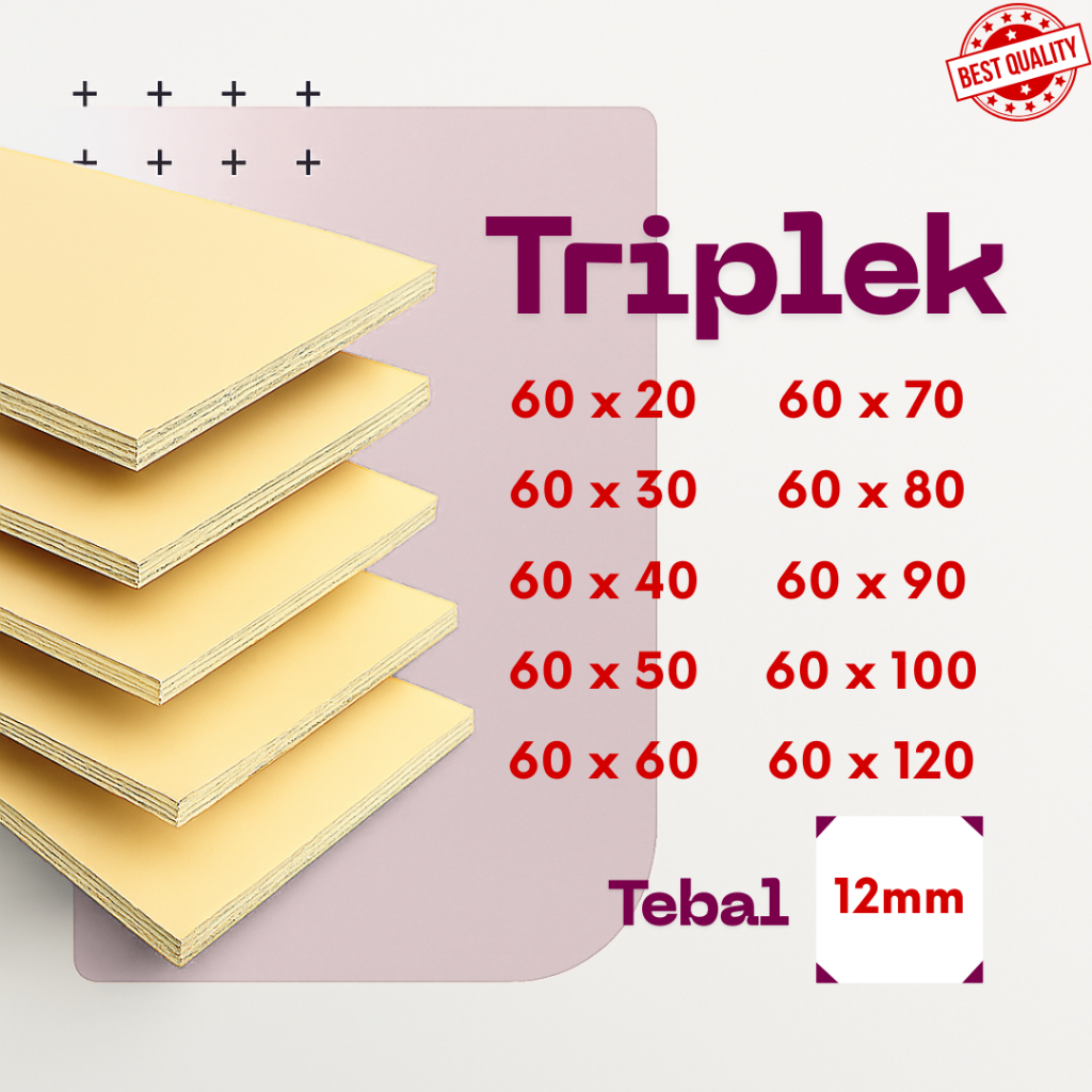 Jual Triplek 12mm Lebar 60cm Panjang Berbagai Ukuran ( Bisa Custom ...