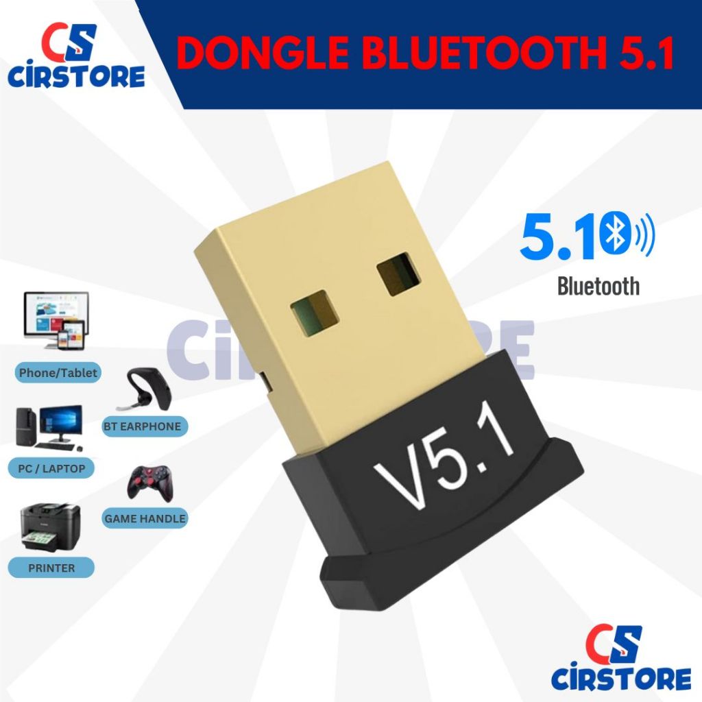 Jual Bluetooth Receiver 5.1 USB Dongle PC Laptop Komputer Wireless ...