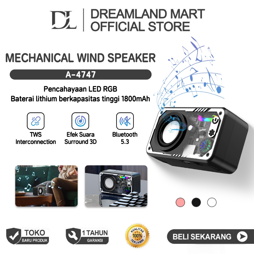 Jual DL Speaker mini subwoofer RGB Audio Bluetooth Transparent Speaker ...