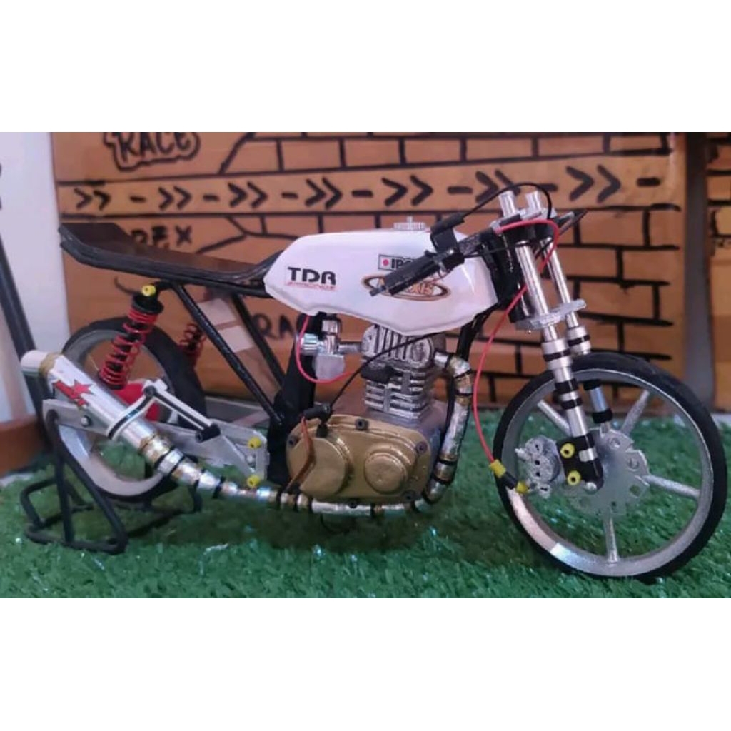 Jual miniatur motor drag Honda gl pro techo tuner design | Shopee Indonesia