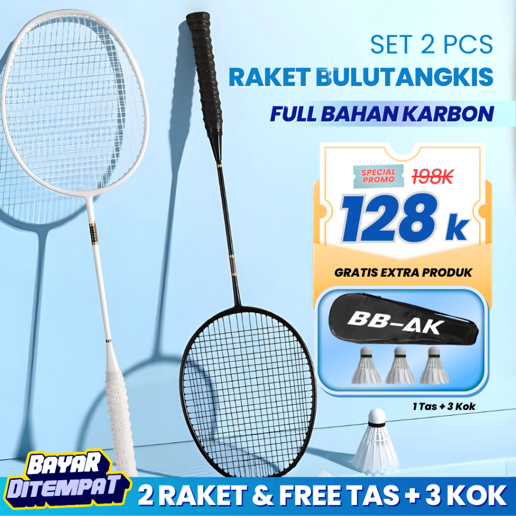 Jual Raket Badminton Bulutangkis FULL KARBON Isi 2 Raket Original ...
