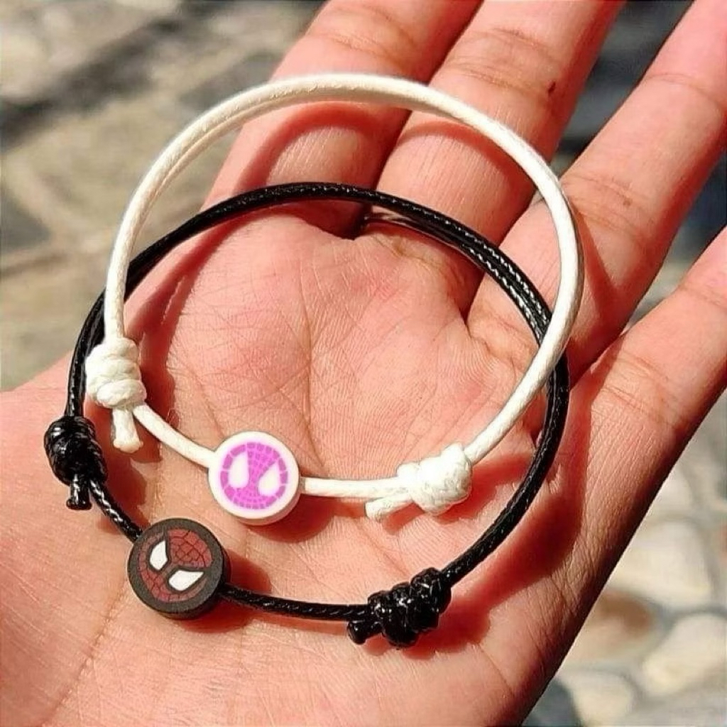 Jual (isi 2 pcs) gelang couple spiderman miles and gwen manik manik ...