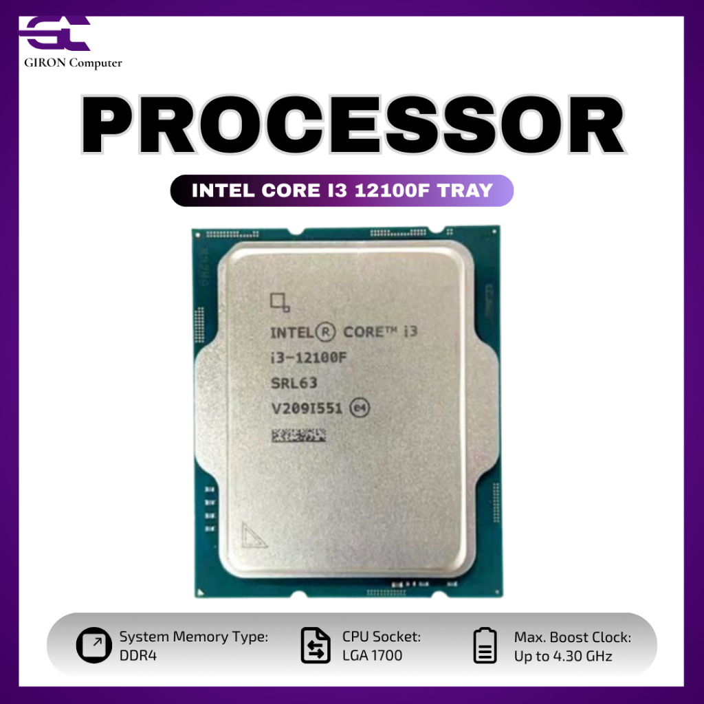 Jual INTEL Core i3 12100F TRAY LGA 1700 | Shopee Indonesia