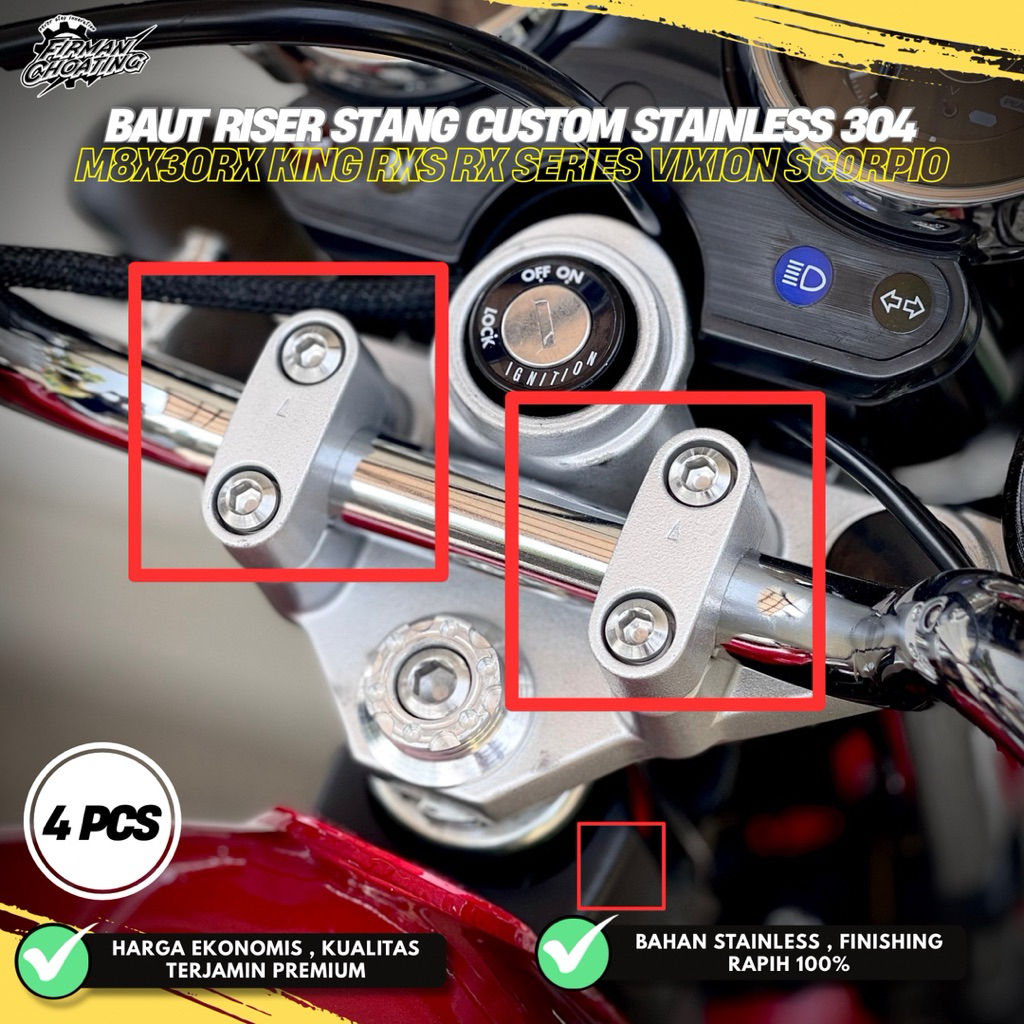 Jual BAUT RISER STANG RAISER STANG CUSTOM STAINLESS M8x30 ANTI KARAT RX ...