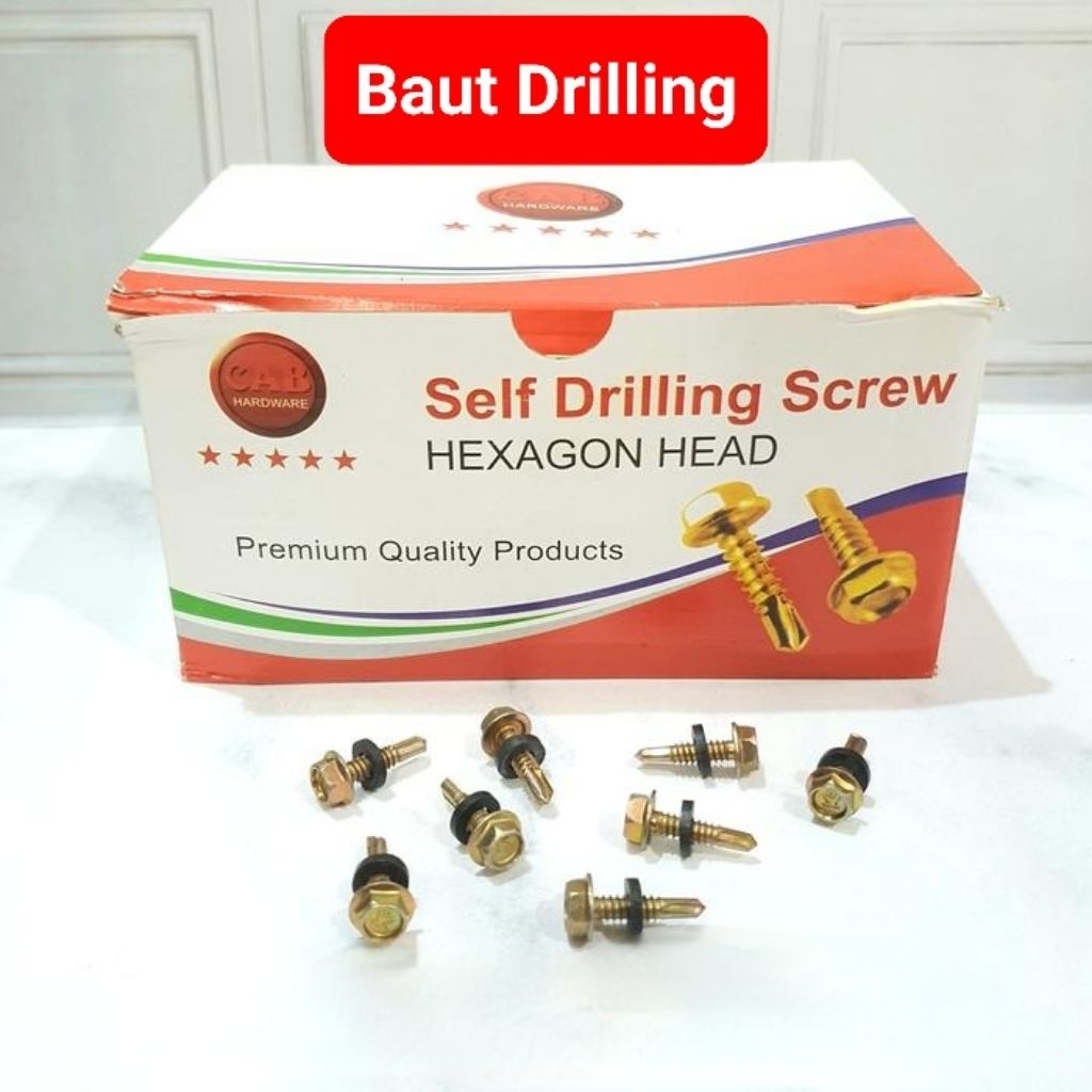 Jual 1 PACK DUS BOX 850 PCS Baut Sekrup Roofing Baja Ringan Self ...