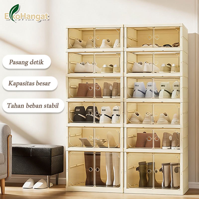Jual Kotak Penyimpanan Sepatu Lipat, Kotak Sepatu Anti Debu Tanpa ...